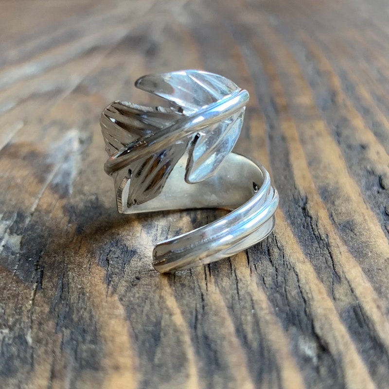 Sterling Silver Leaf Ring - Etsy