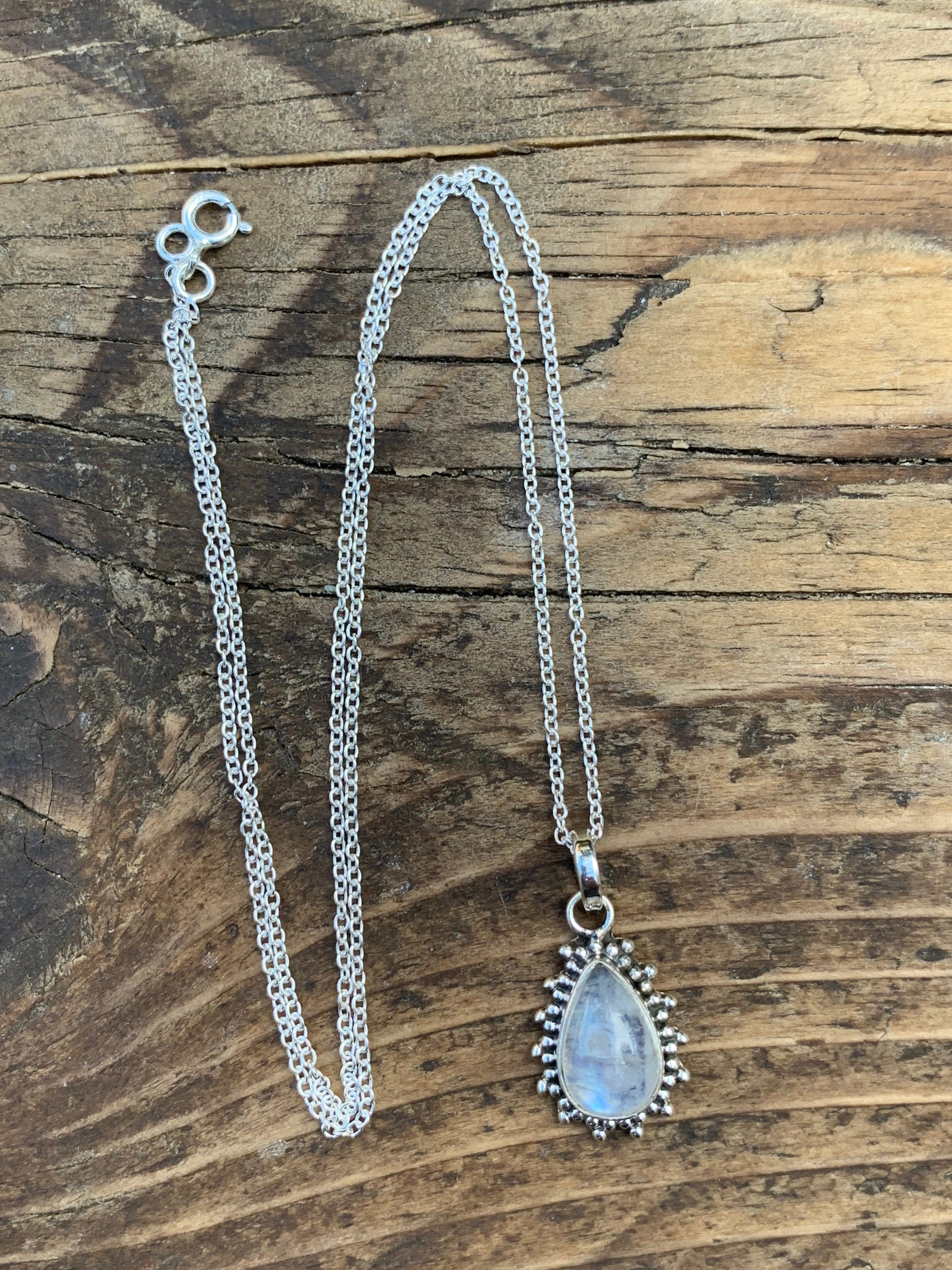 Moonstone necklace Delicate necklace Boho moonstone | Etsy