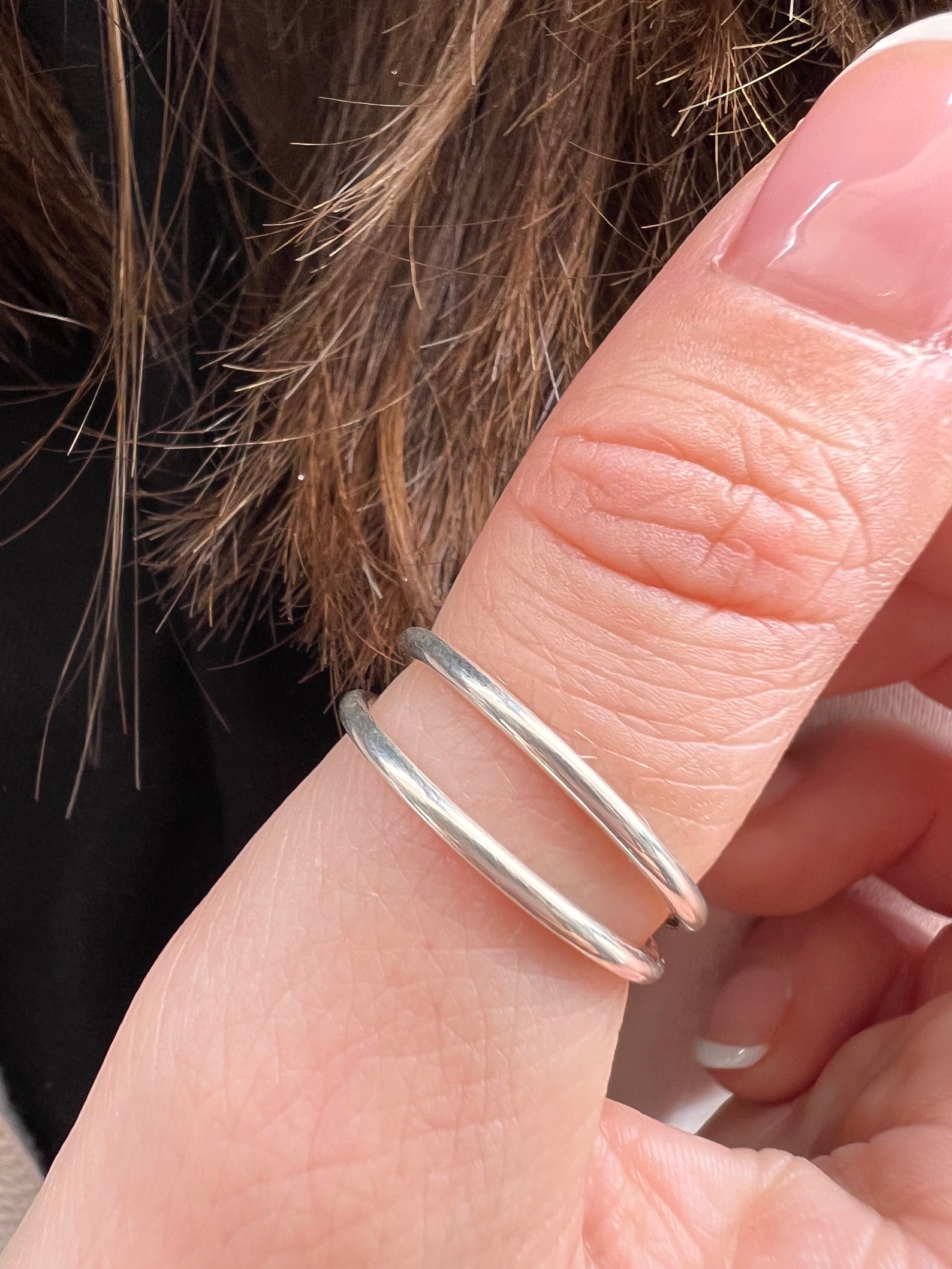 Silver Double Band Ring, 925 Sterling Silver Ring, Boho Chic Silver ...