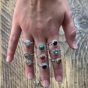 Boho Ring, Delicate Ring, Sterling Silver Ring, Crystal Ring, Stone ...