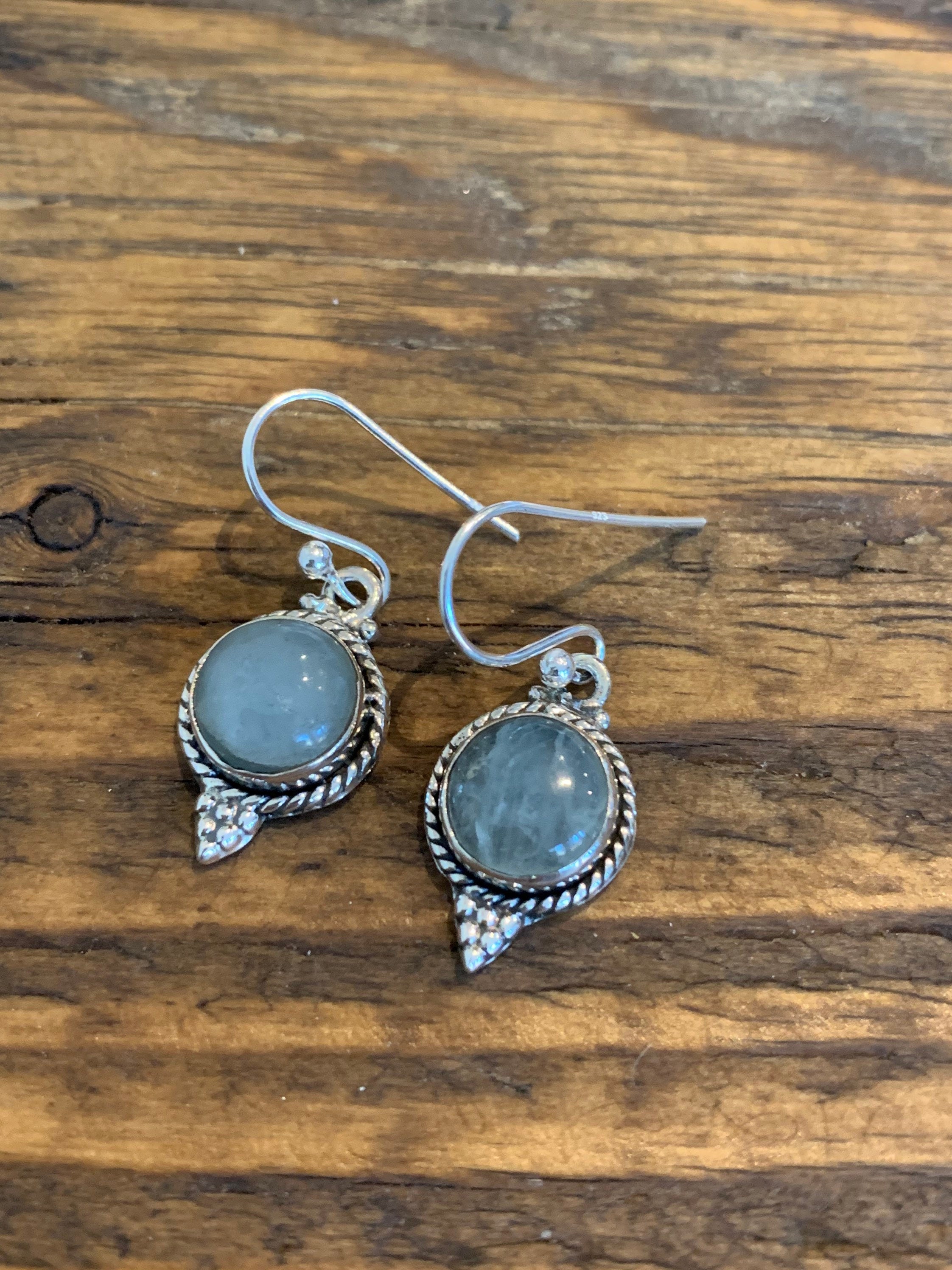 Boho silver earrings drop earrings moonstone earrings | Etsy