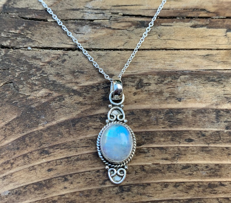 Moonstone necklace Delicate necklace Boho moonstone | Etsy