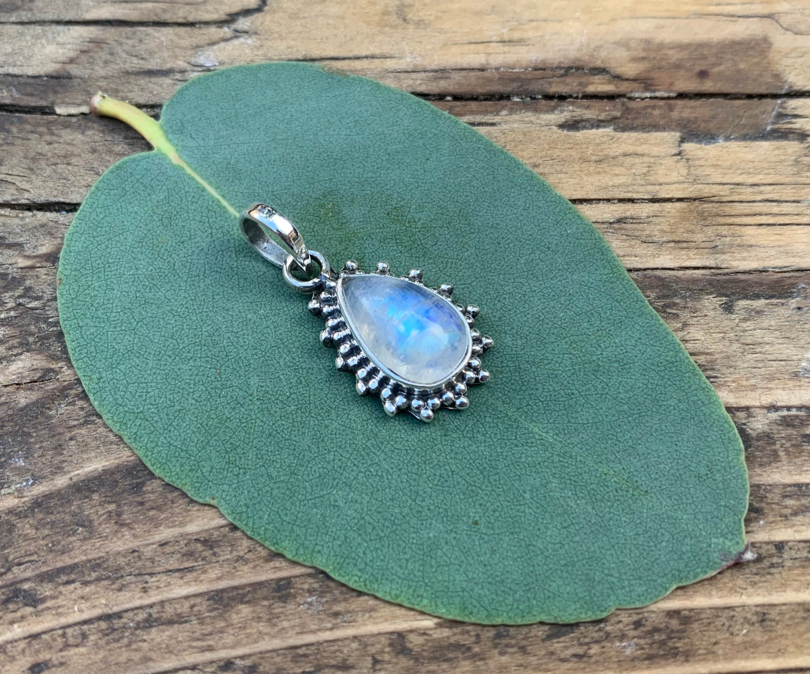 Moonstone necklace Delicate necklace Boho moonstone | Etsy