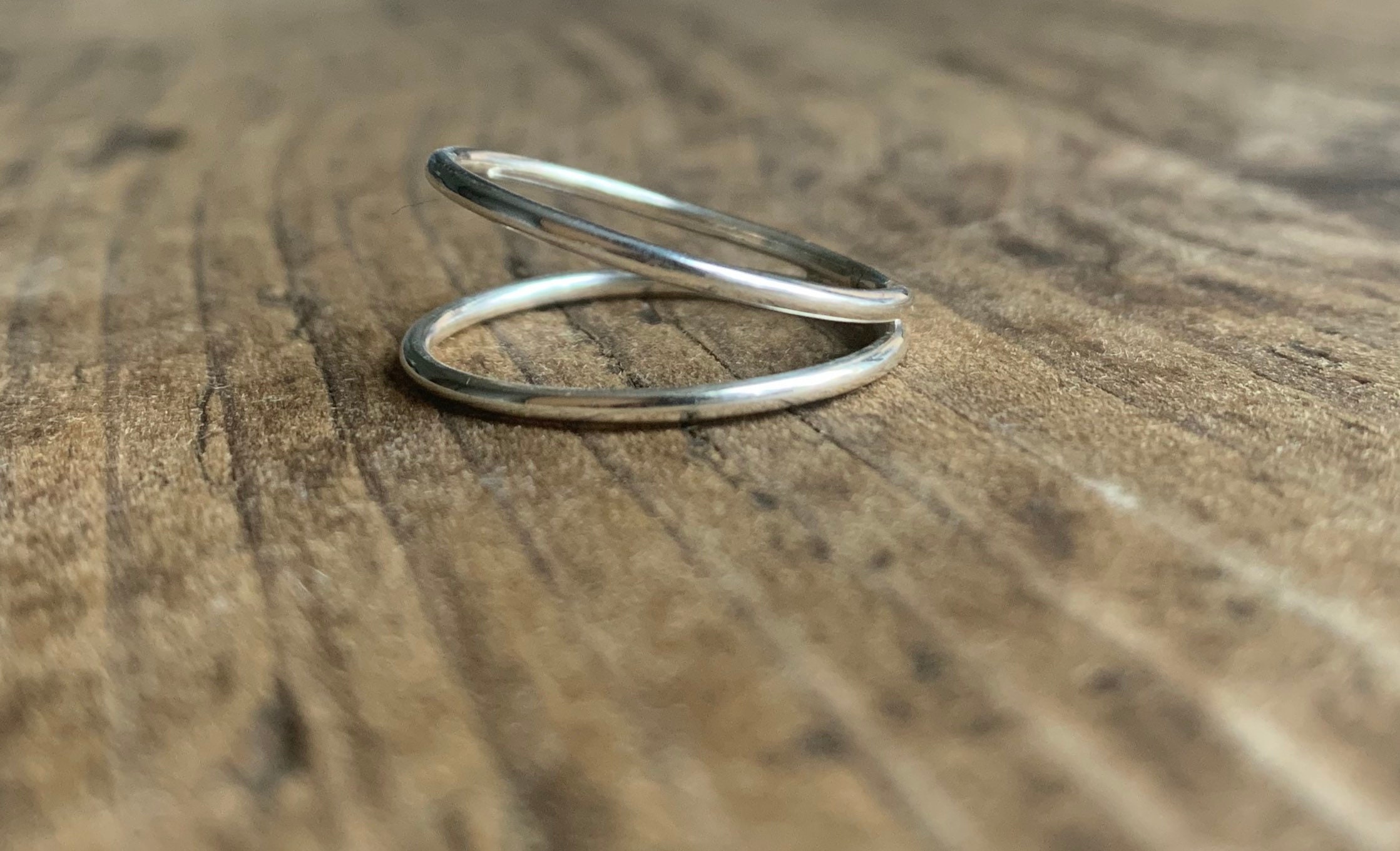 Silver Double Band Ring 925 Sterling Silver Ring Boho Chic - Etsy