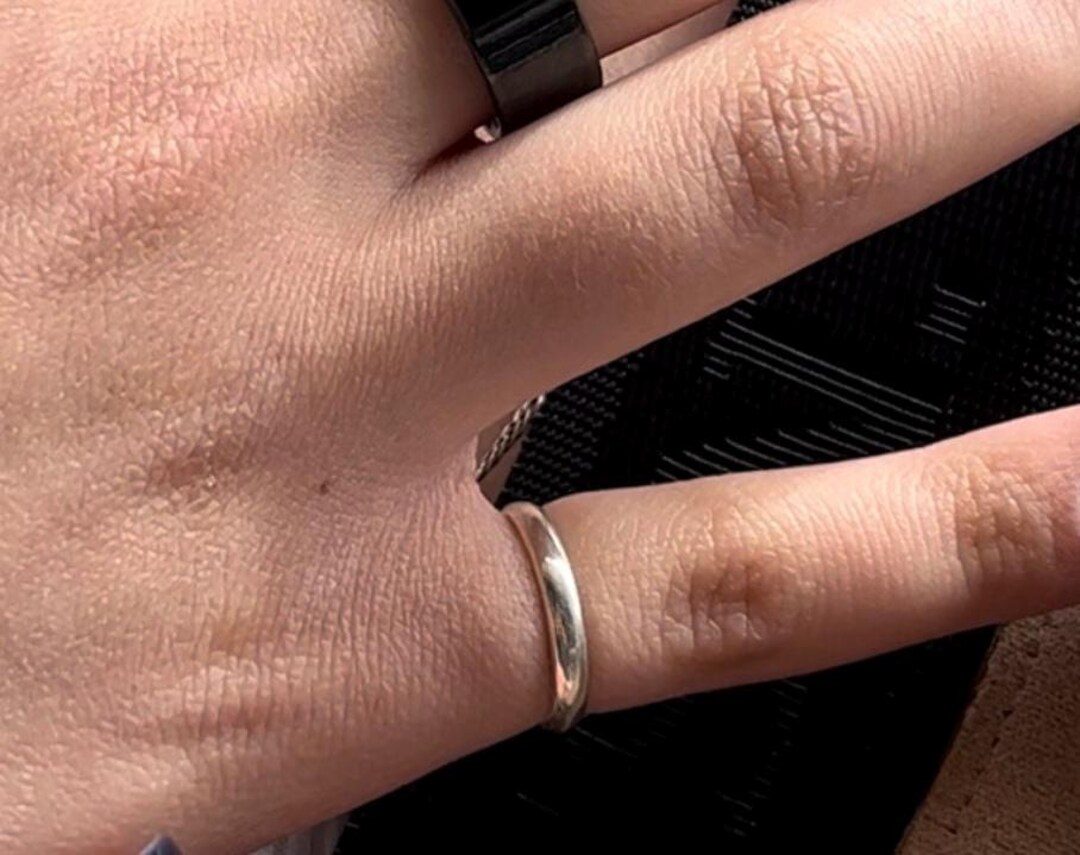 Simple Band Pinky, Midi, Toe Ring, Band Pinky Ring, Adjustable Silver ...