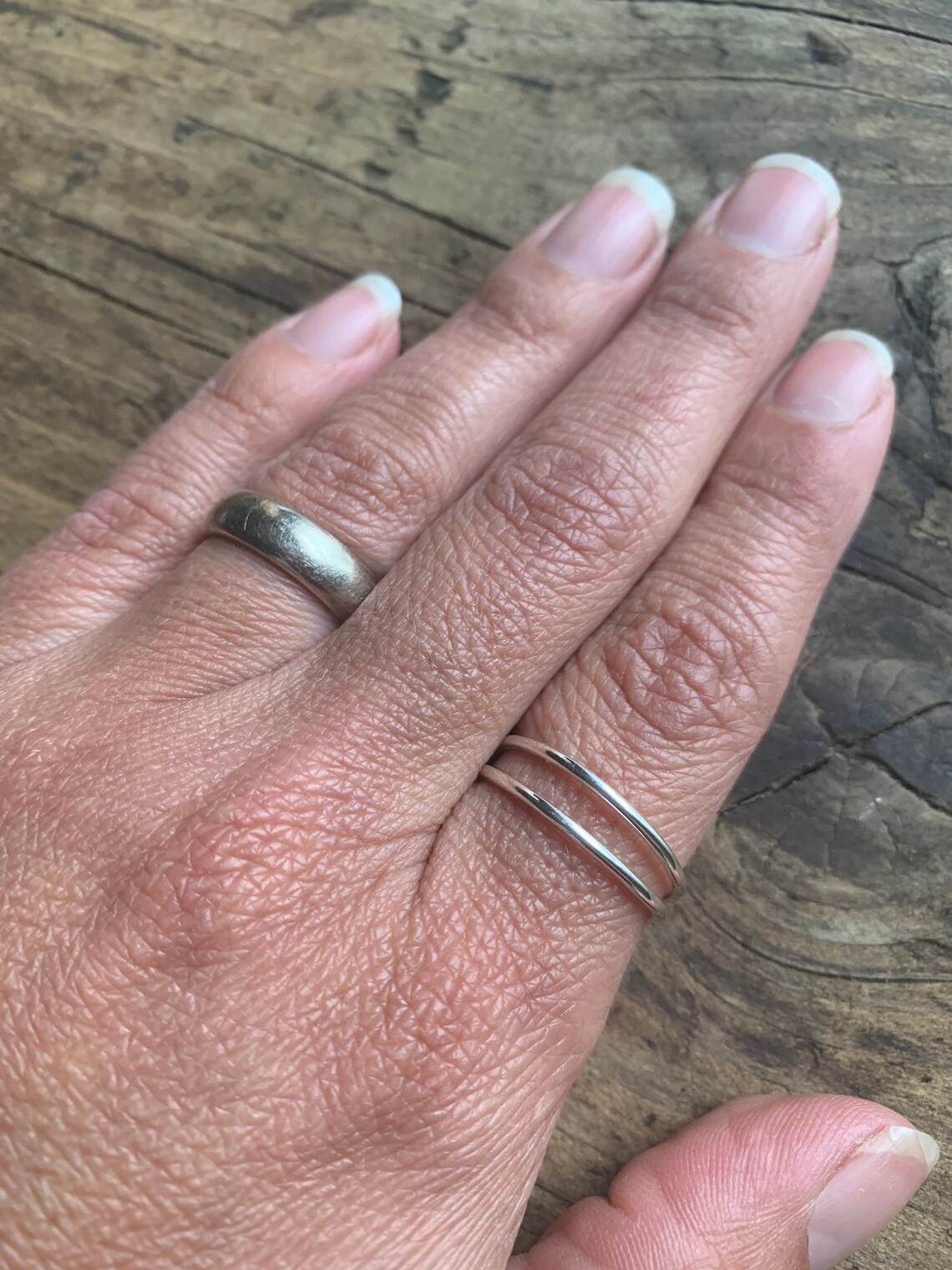 Silver Double Band Ring 925 Sterling Silver Ring Boho Chic - Etsy
