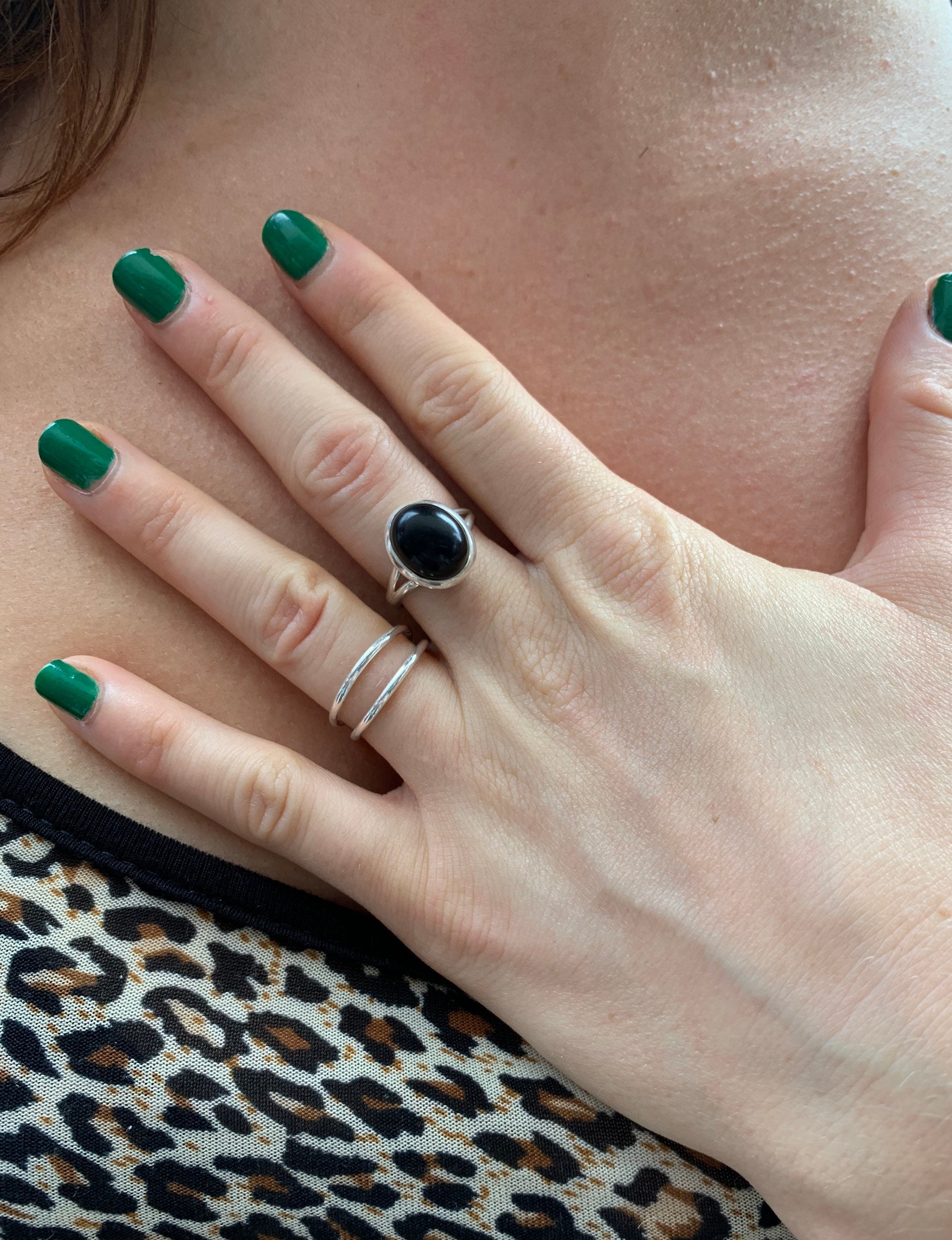 Silver Double Band Ring 925 Sterling Silver Ring Boho Chic - Etsy