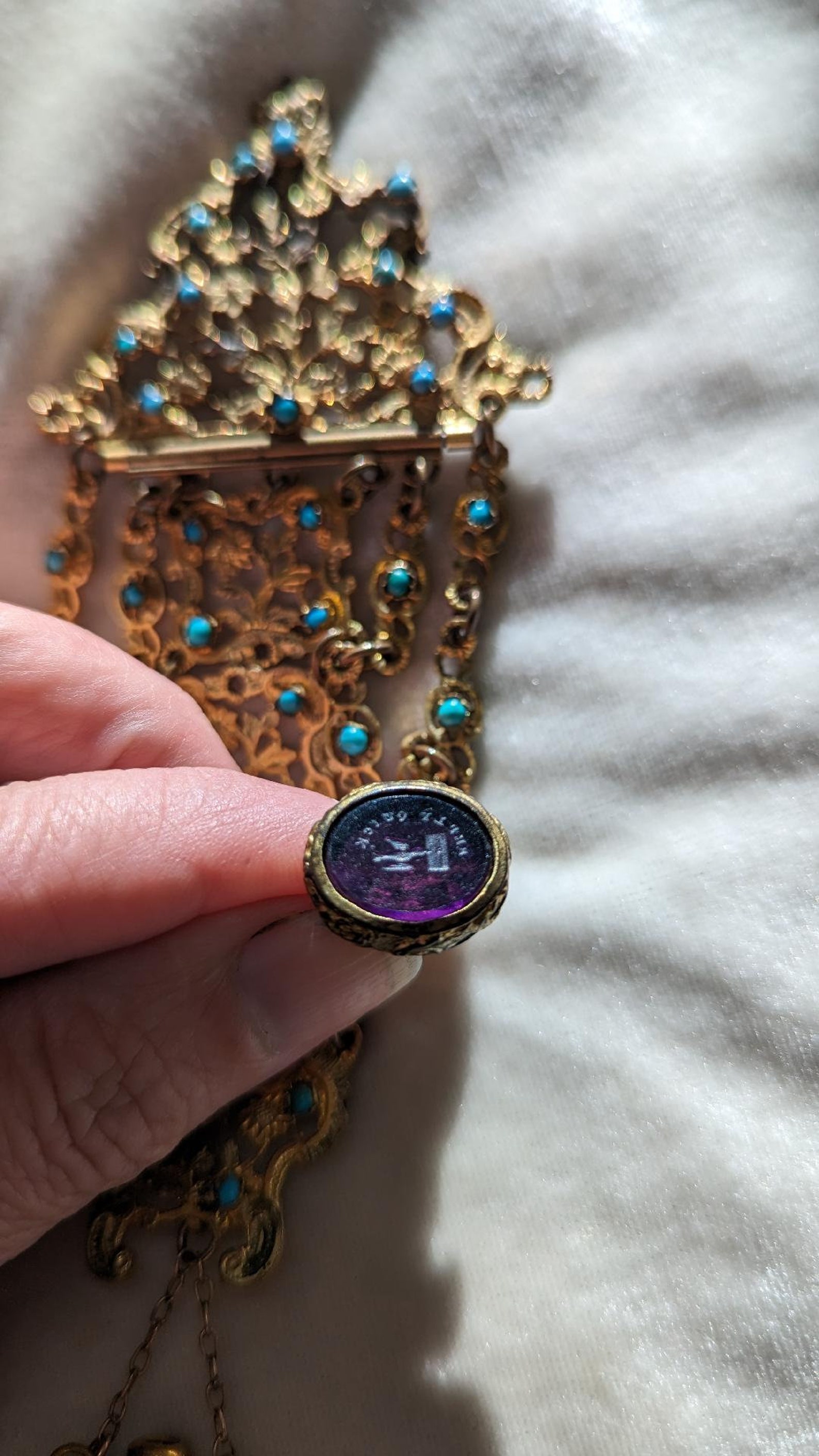 Early Victorian Turquoise Chatelaine - Etsy