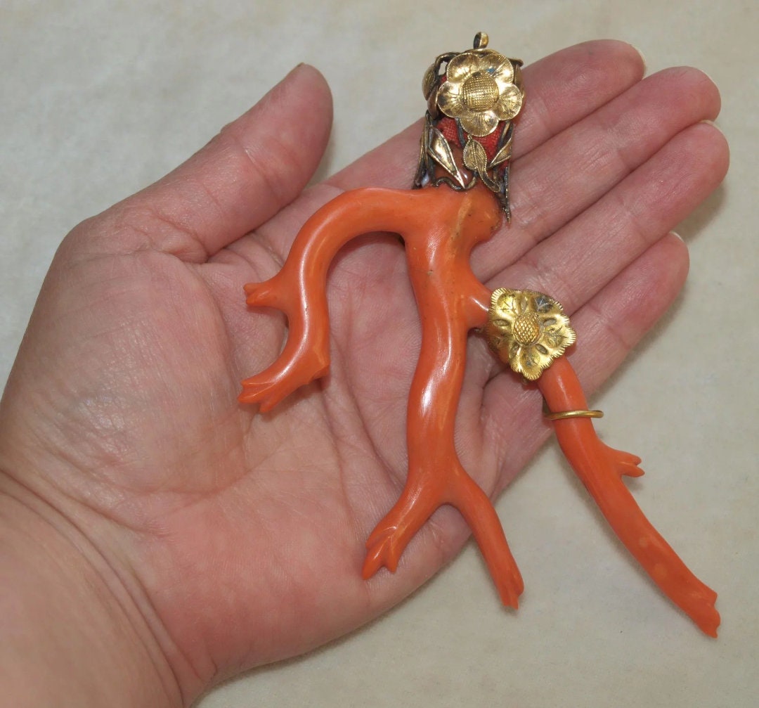 Gigantic Chinese Meiji Period Branch Coral Pendant - Etsy