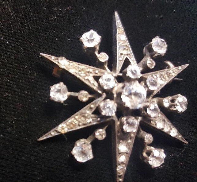 Victorian Paste Star Pin in Silver - Etsy