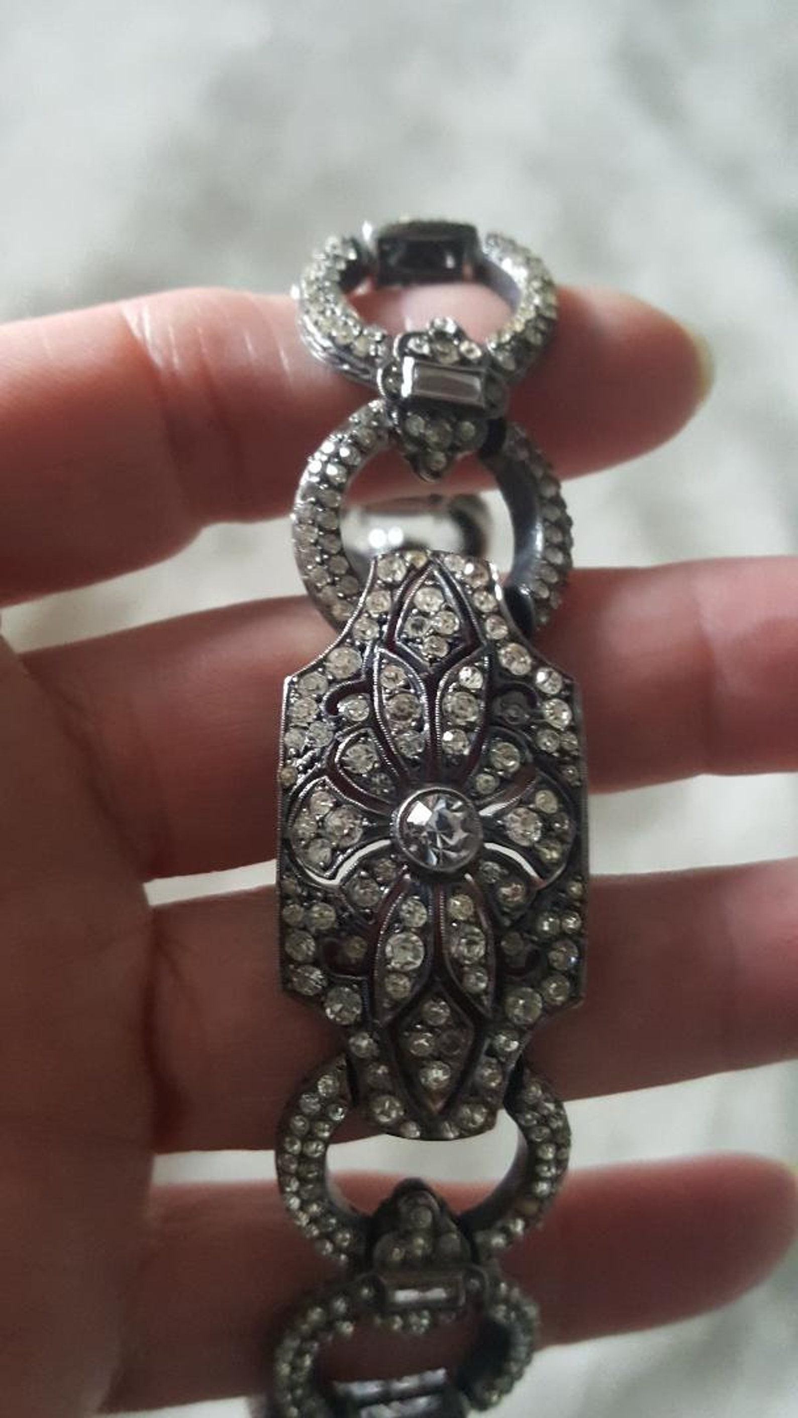 Sensational Art Deco French Paste Sterling Bracelet - Etsy