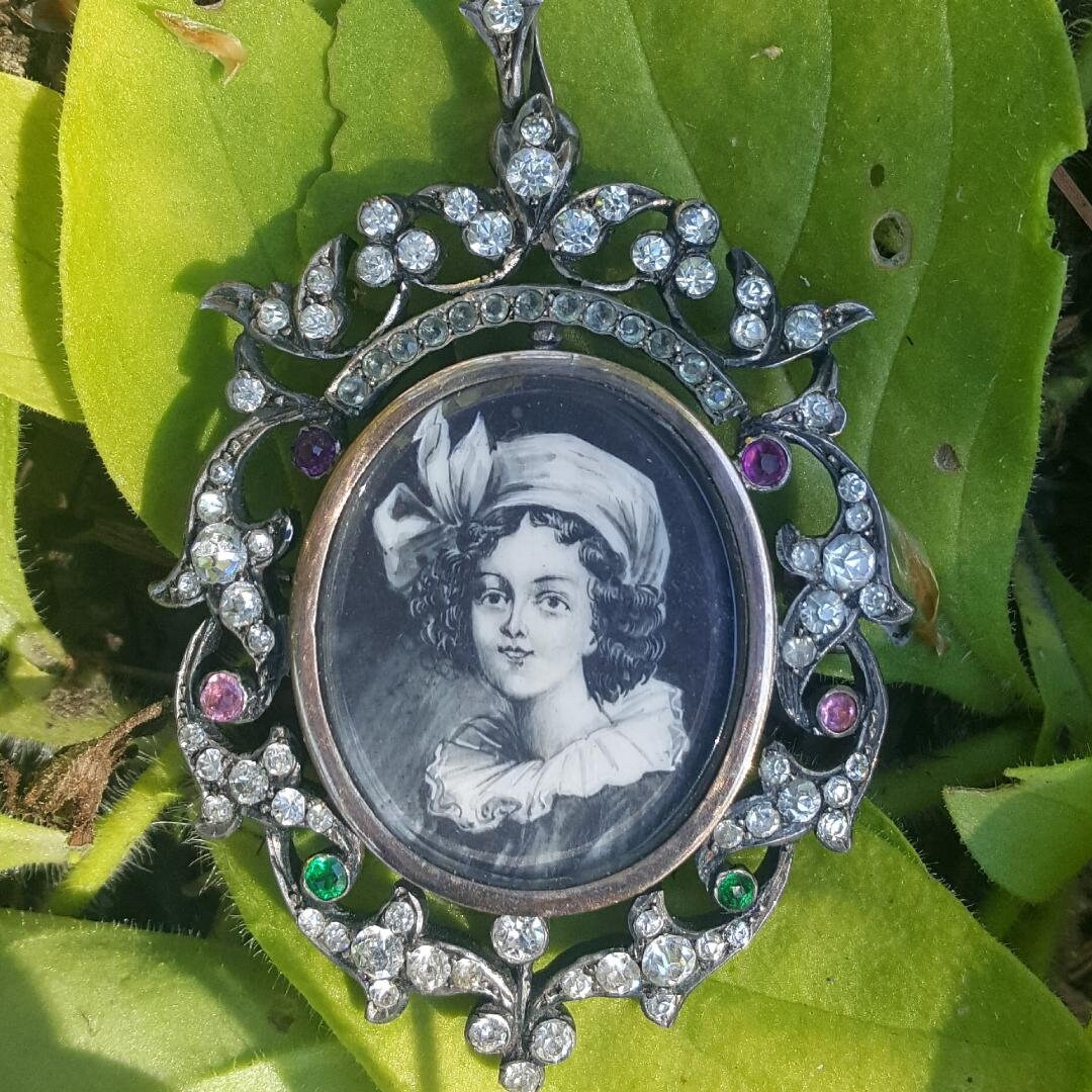 Edwardian Portrait Pin With Fancy Paste Surround - Etsy