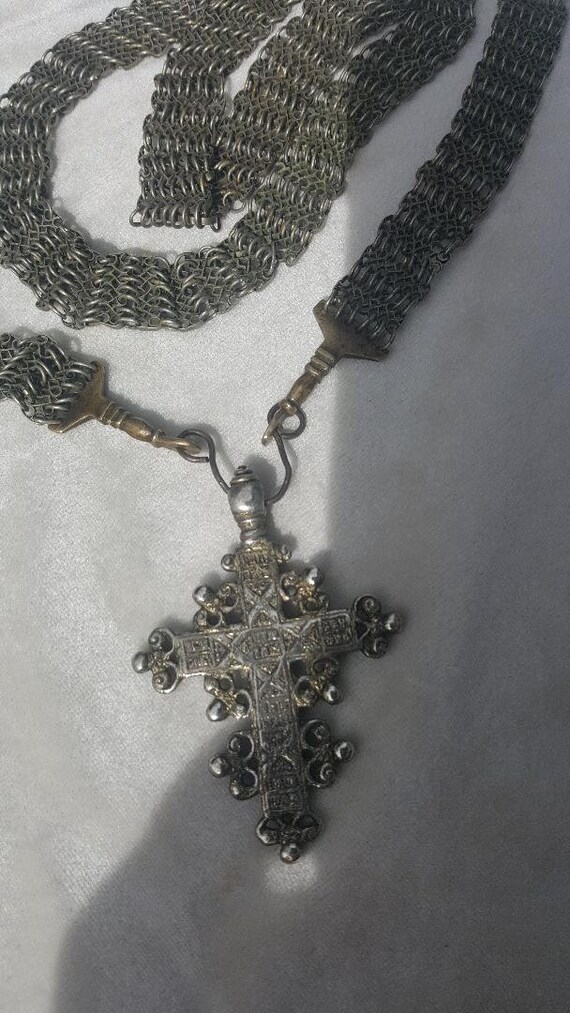 18th Century Russian Silver Cross On Chain Mail Belt … - Gem