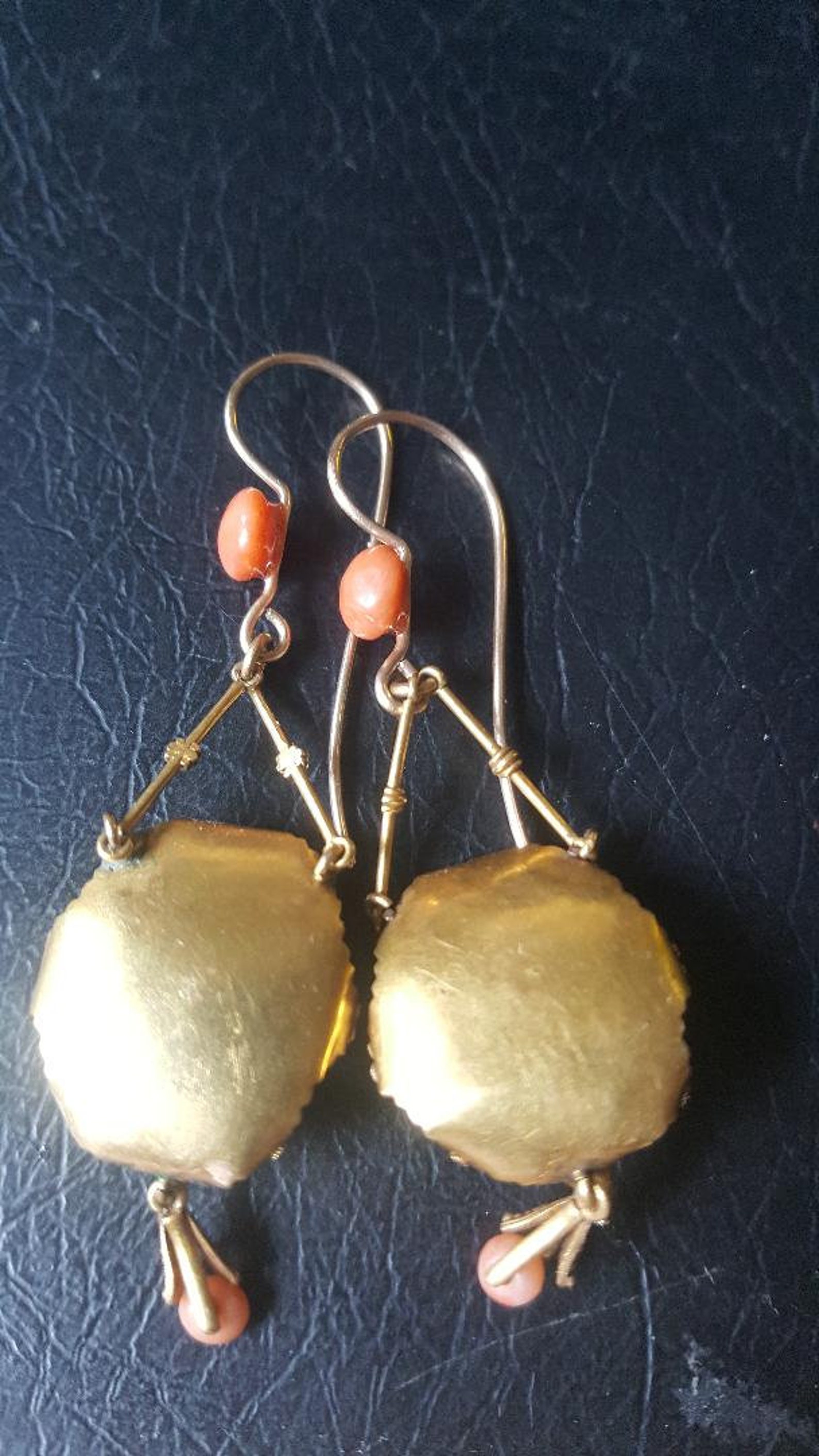 Victorian Italian Carved Rose Coral Earrings Castellani - Etsy