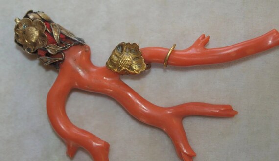 Gigantic Chinese Meiji Period Branch Coral Pendant - Gem
