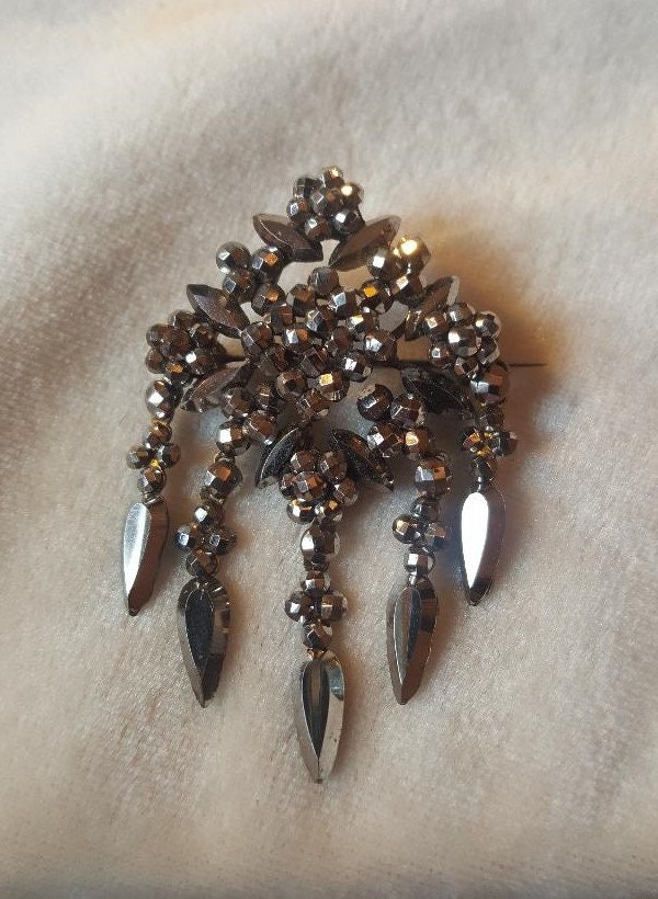 Victorian Cut Steel Girandole Brooch - Etsy