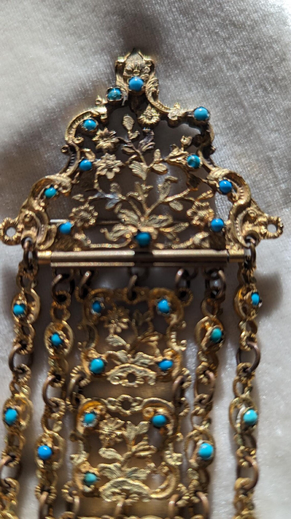 Early Victorian Turquoise Chatelaine - Etsy
