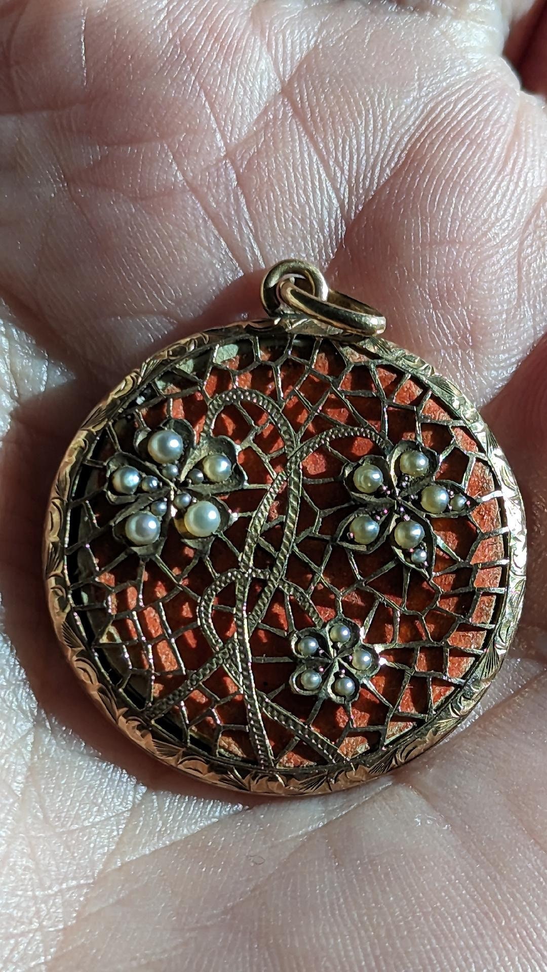Very Special 14k Scent Locket With Seed Pearl Flowers - Etsy