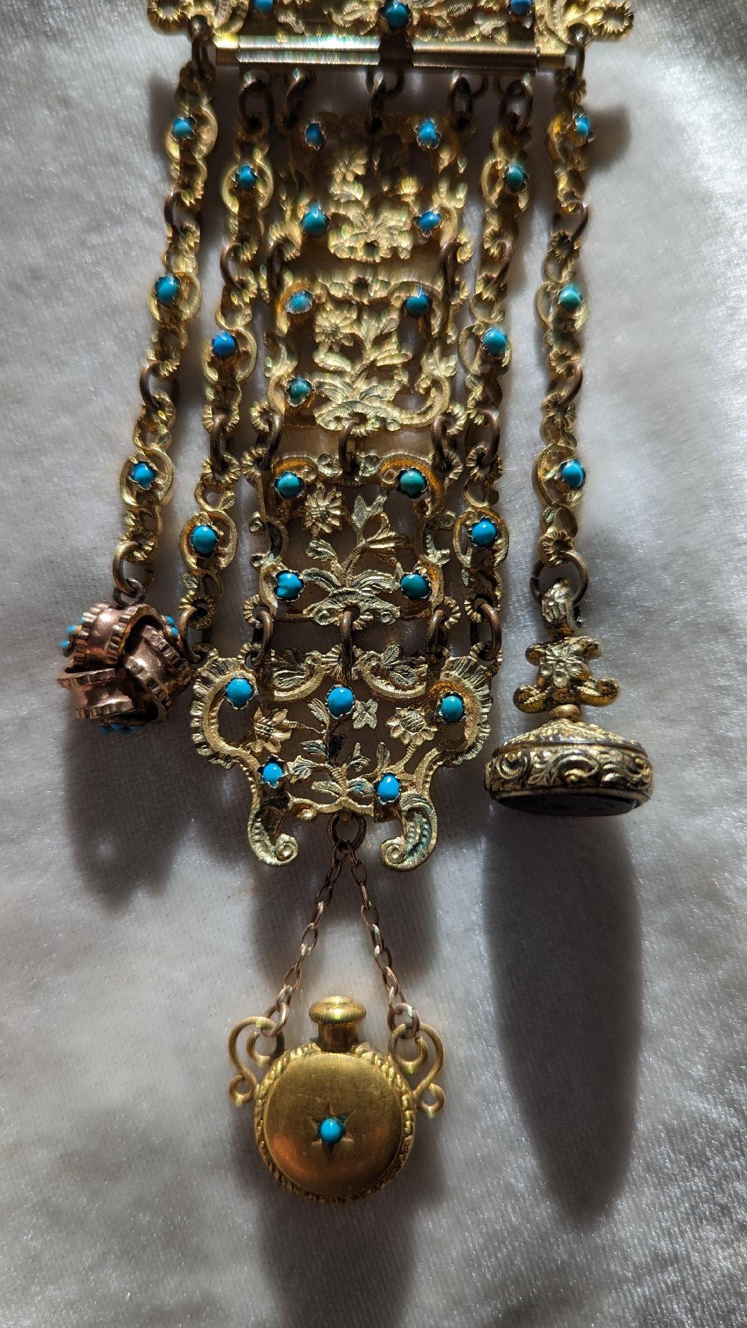 Early Victorian Turquoise Chatelaine - Etsy