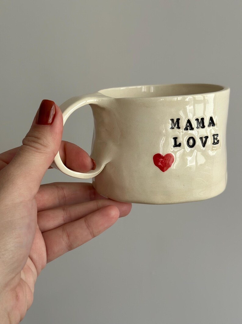 Mama Love Mug Design Ceramic Mother’s Day Gift Handmade Pottery Mug ...