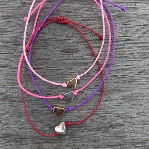 Custom Waterproof Heart Cord Bracelet/heart Valentines Day Puravida ...