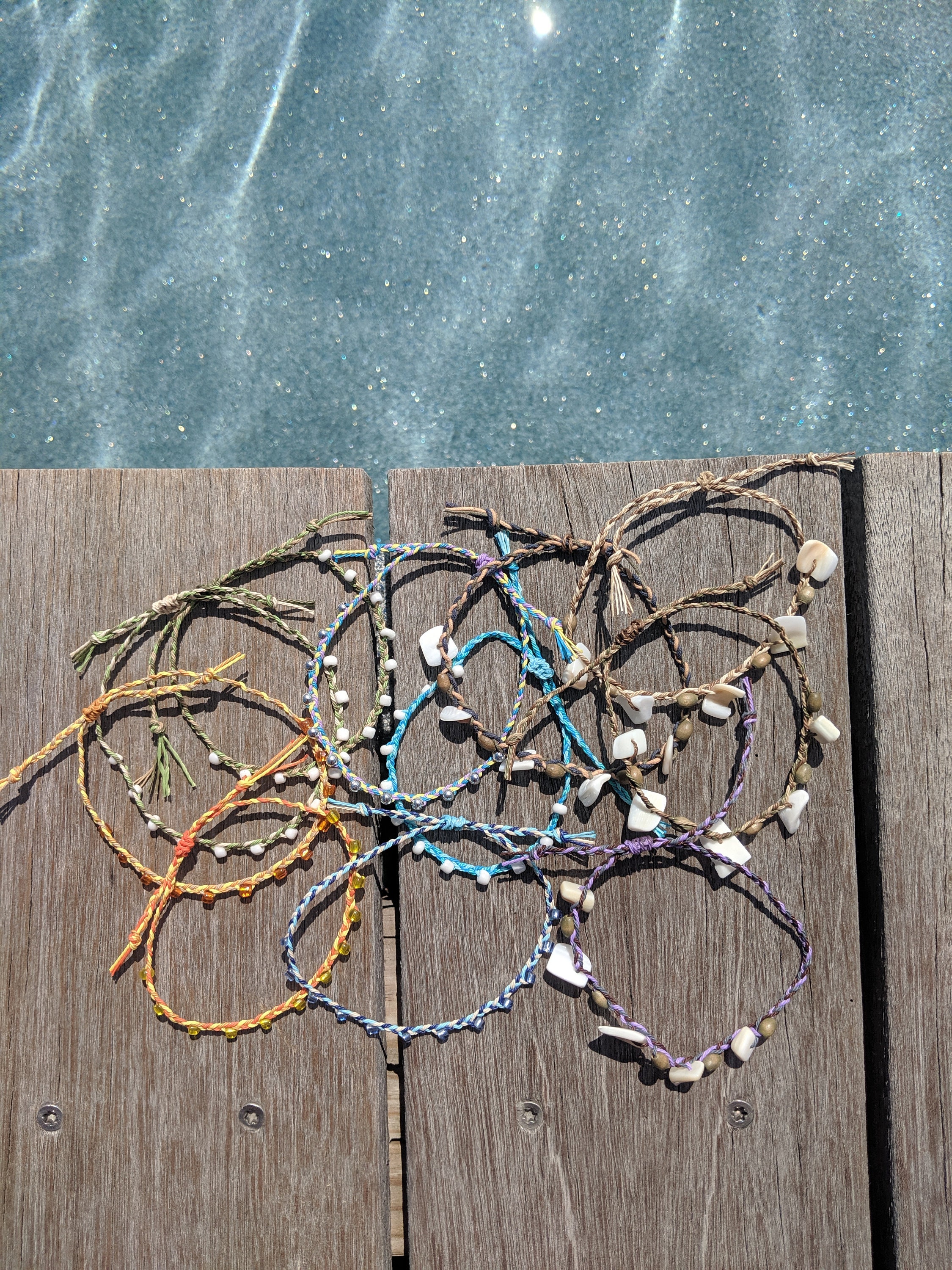 Custom Beaded Braided Waterproof Anklet/pura Vida Style - Etsy