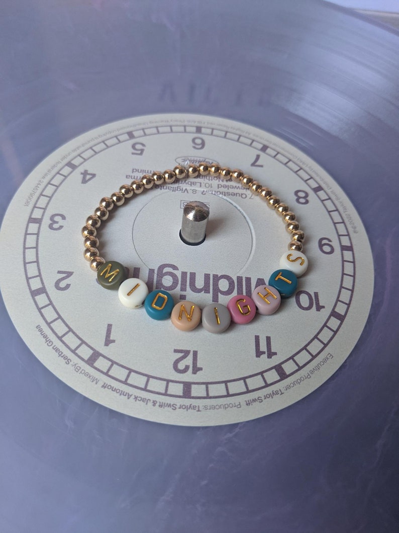 Taylor Swift Album Bracelet, Gold Bead Swiftie Friendship Bracelet - Etsy