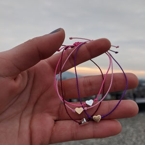 Custom Waterproof Heart Cord Bracelet/heart Valentines Day Puravida ...