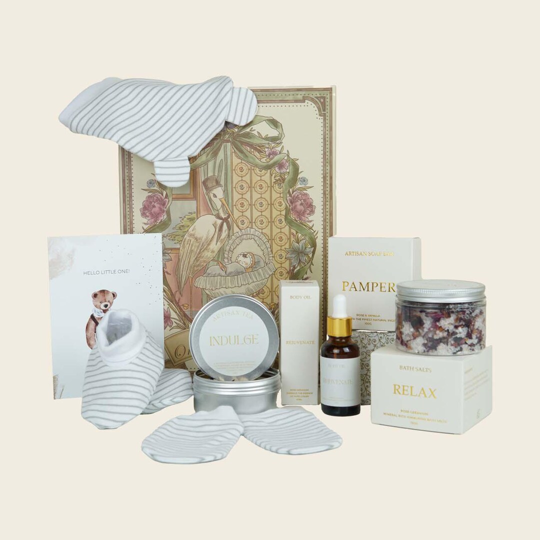 New Mum Pamper Hamper: Artisan Soap, Body Oil & Cotton Baby Set - Etsy UK