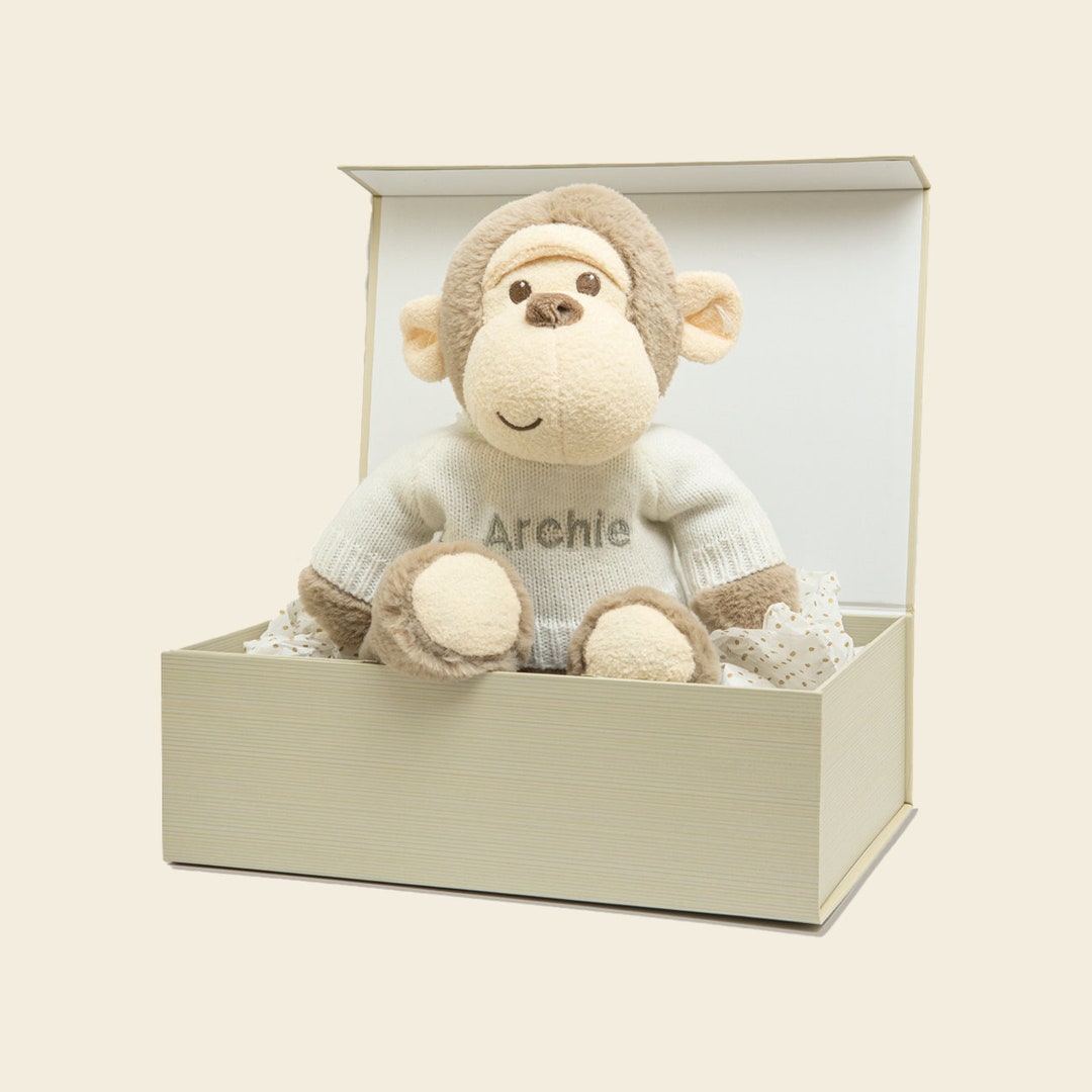 Personalized Baby Monkey Teddy: Embroidered Name, Keepsake Gift - Etsy