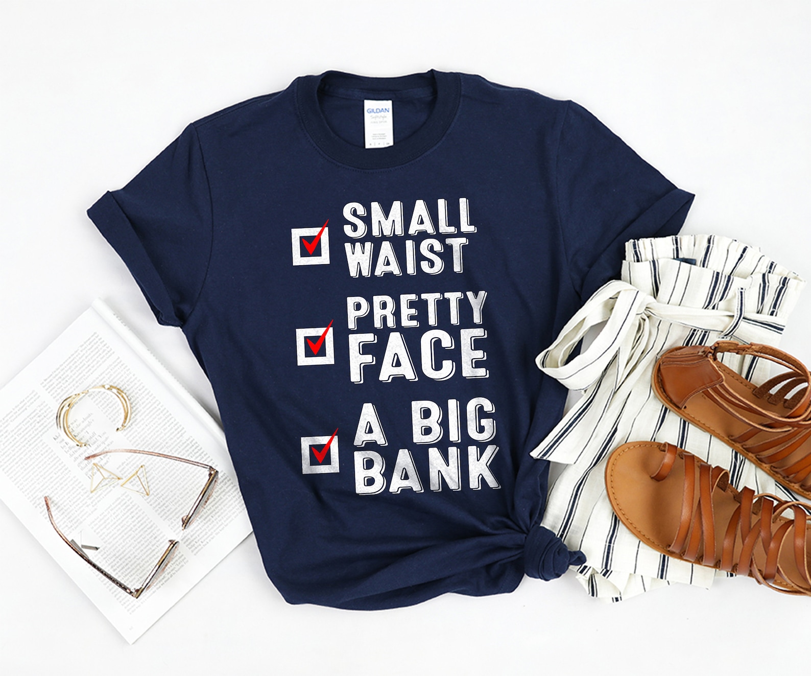 Small Waist Pretty Face With A Big Bank Tshirt Small Waist | Etsy