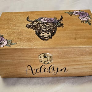 Highland Cow Personalized Box - Etsy