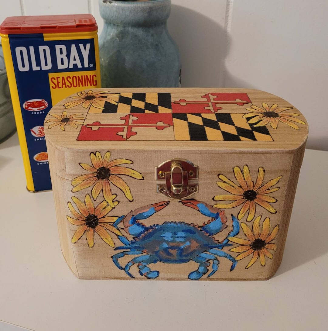 Maryland Theme Wood Box - Etsy