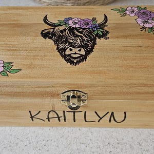 Highland Cow Personalized Box - Etsy