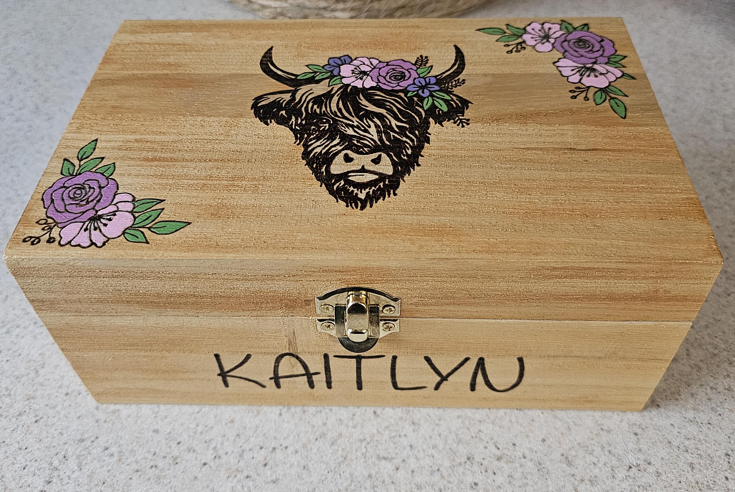Highland Cow Personalized Box - Etsy