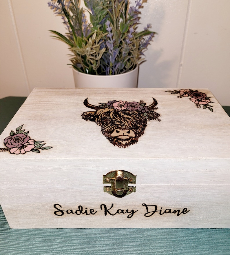 Highland Cow Personalized Box - Etsy
