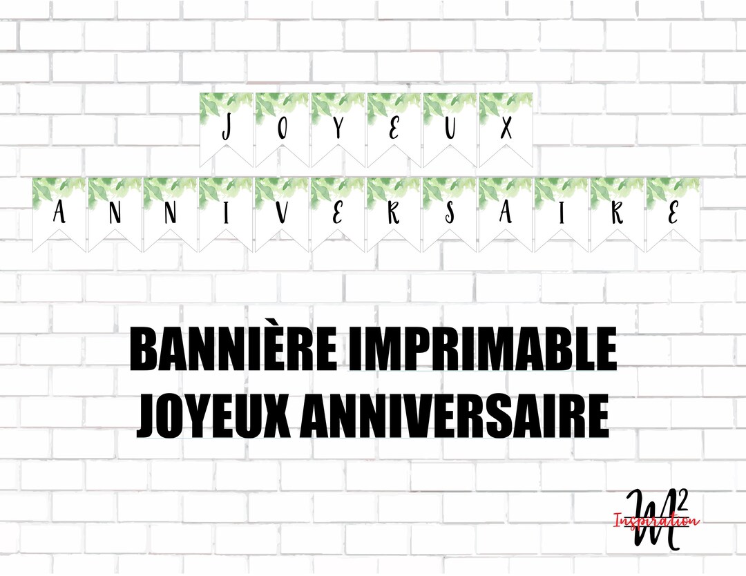 Printable Happy Birthday Banner for Instant Download in French - Etsy