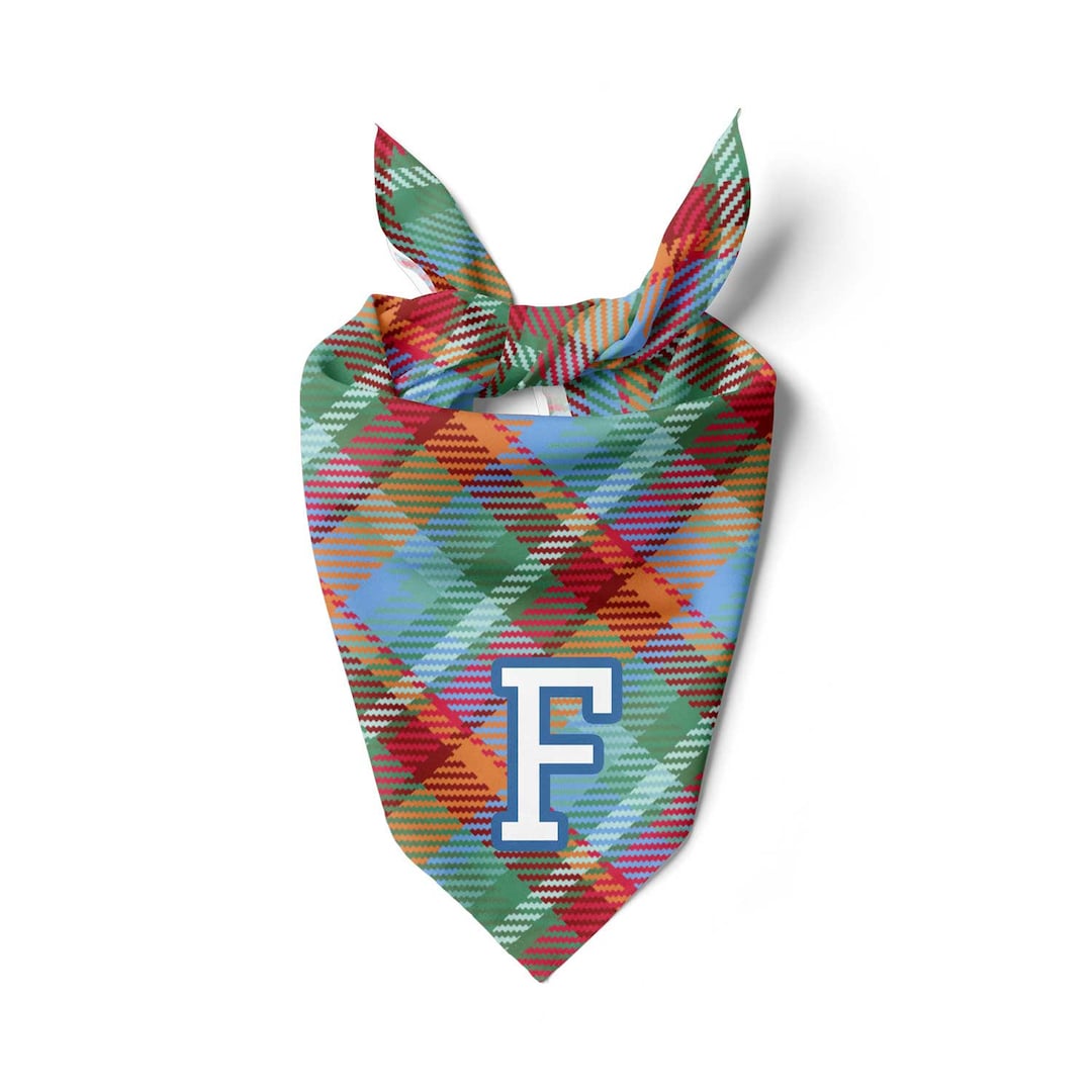 Letterman Pie Monogram Bandana, Football, Quarterback, Touchdown, Plaid ...