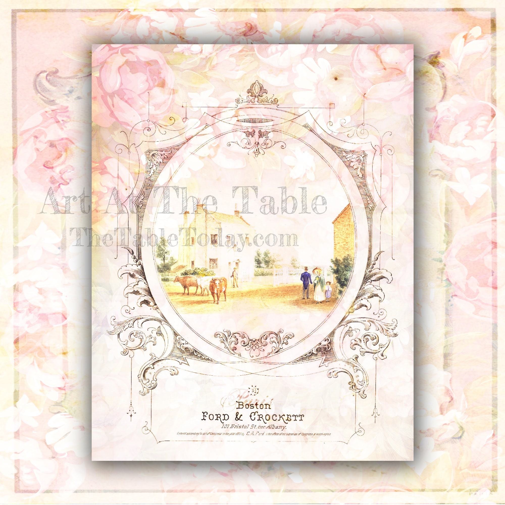 FRENCH FRAMES 10 High-quality Resizable 8.5x11 Digital Paper Designs ...