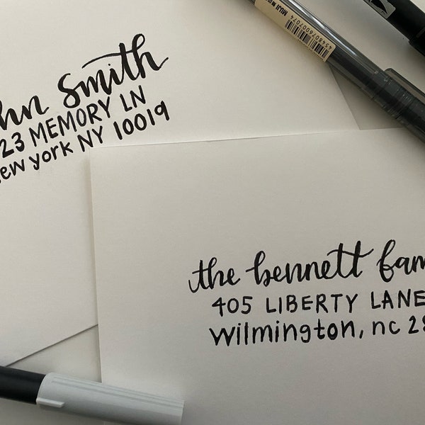 Hand Written Calligraphy Wedding Invitations - Etsy