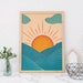 Retro Sunset Digital Art Print || Printable Wall Art, Handmade ...