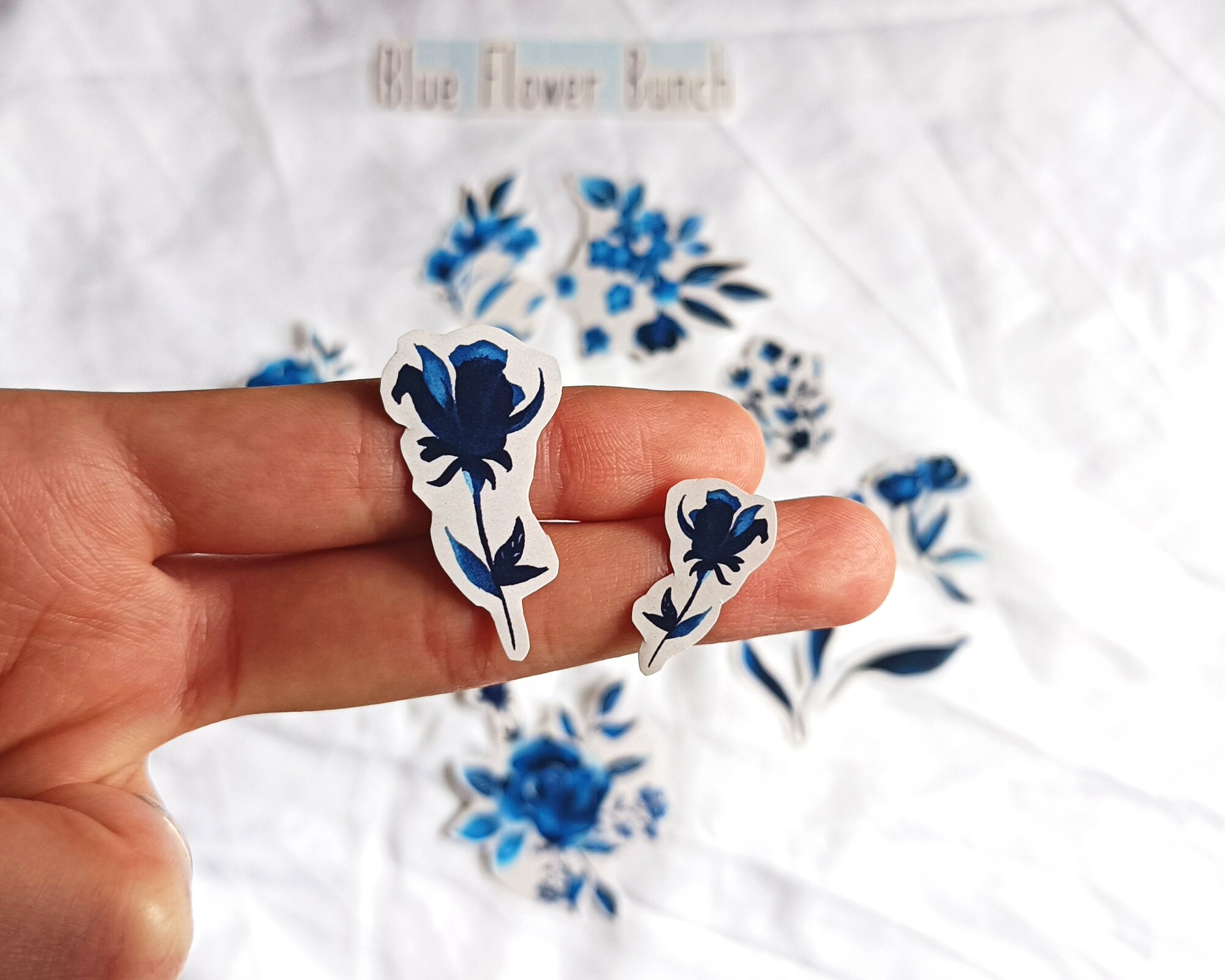 Blue Flower Bunch Sticker Pack Set of 10 Different Bunch - Etsy