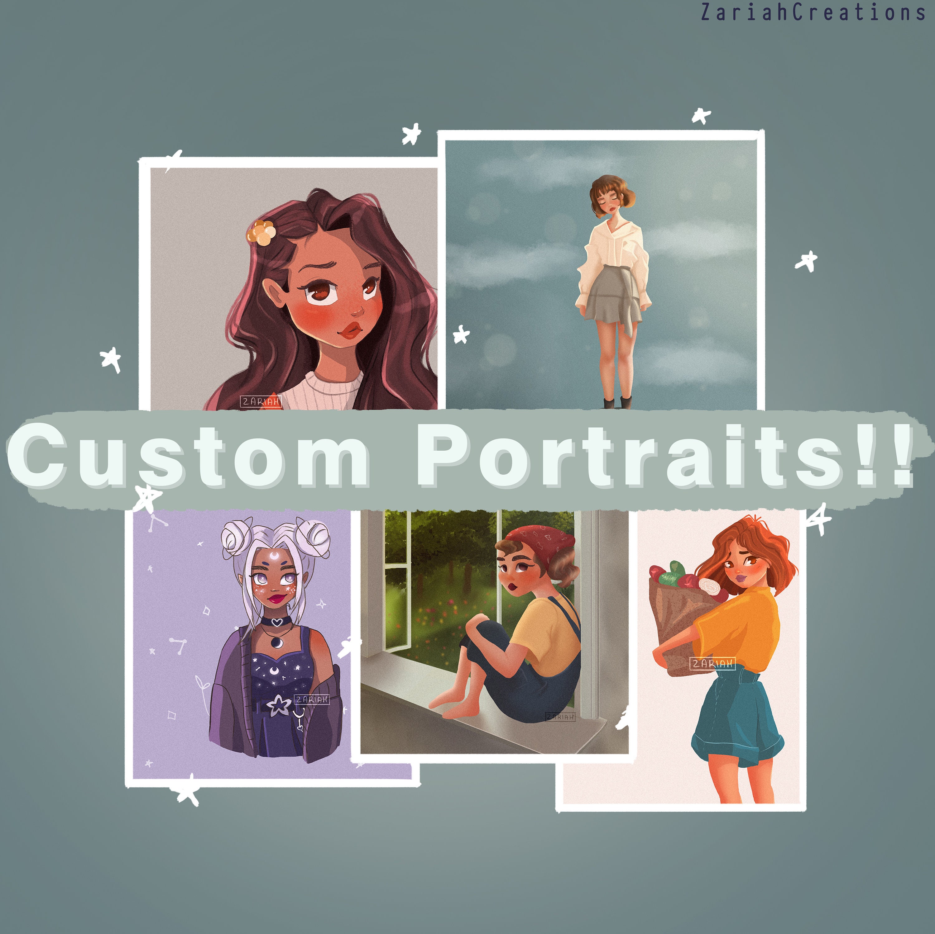 Custom Portrait From Photo Custom Stylized Semi Realism - Etsy