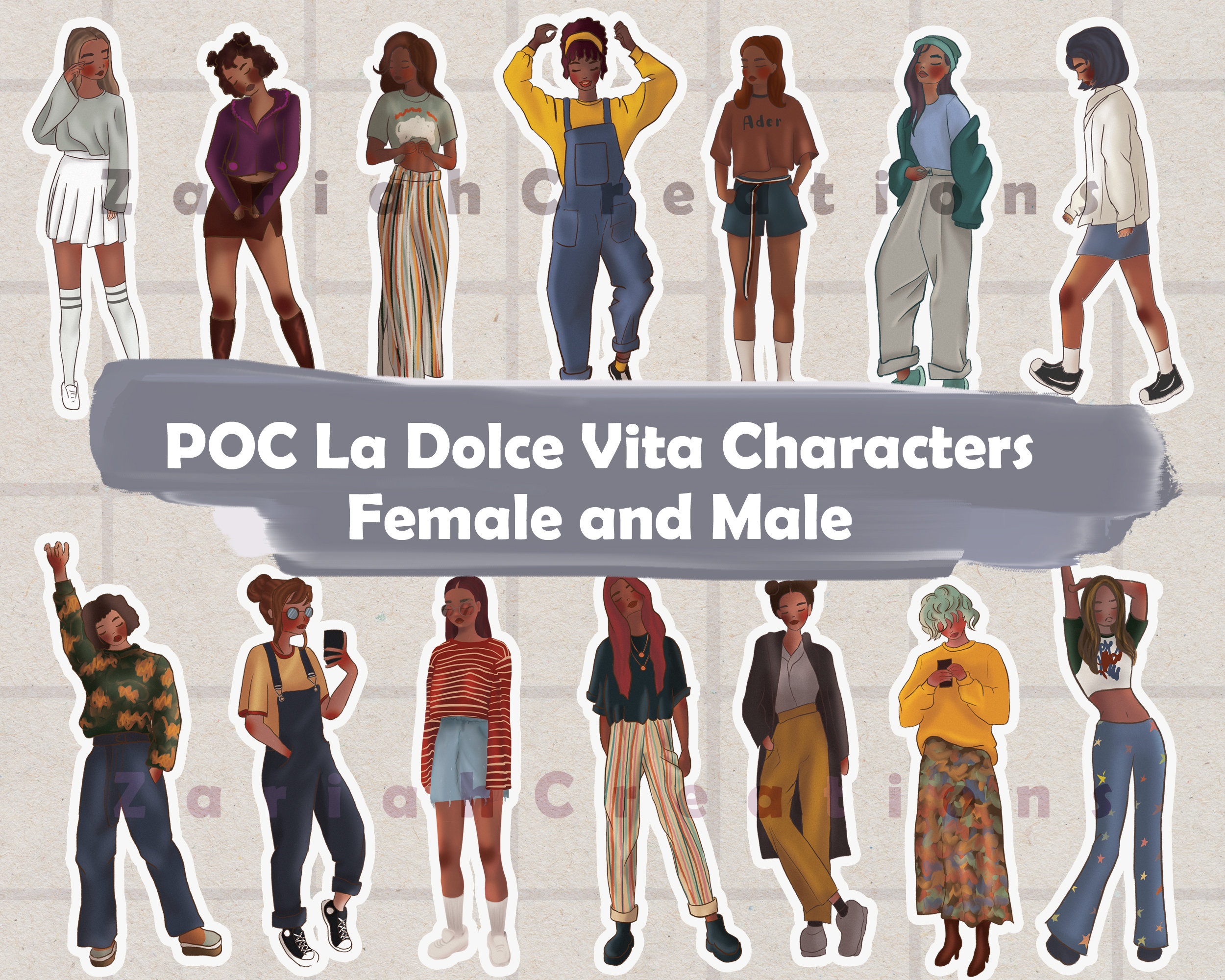 POC La Dolce Vita Inspired Girls Stickers People of Color - Etsy