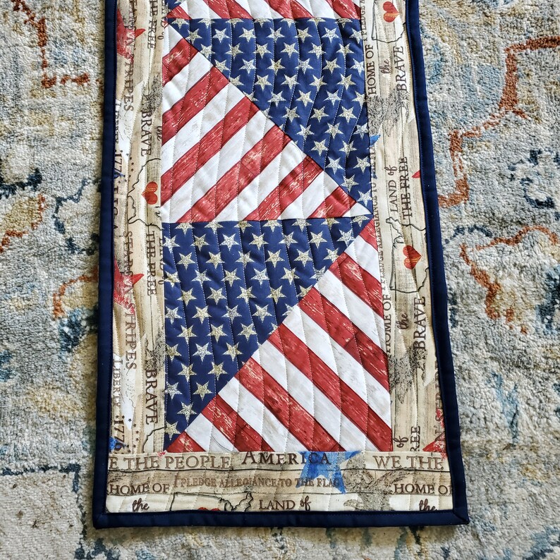 Patriotic Table Runner - Etsy