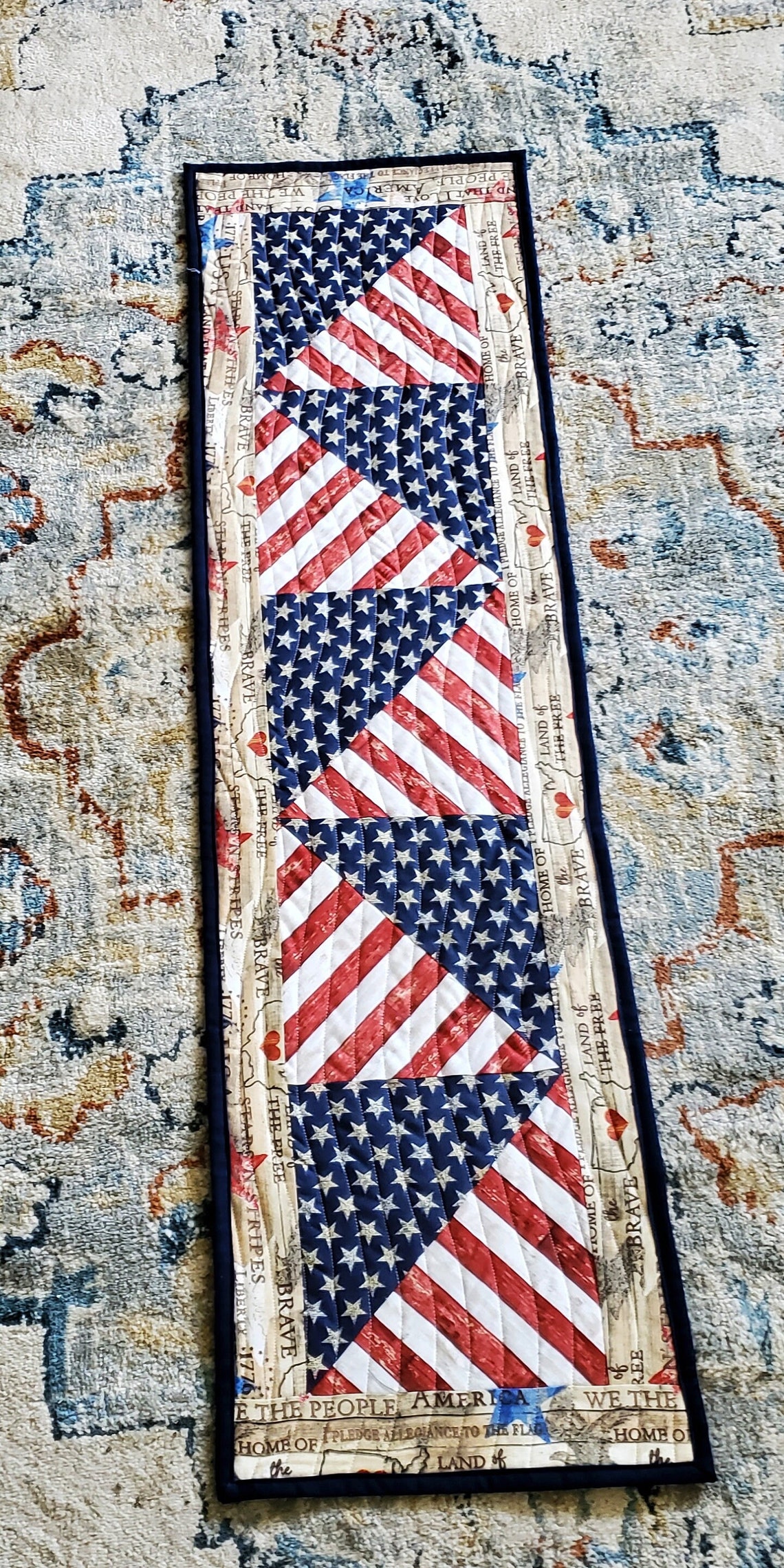 Patriotic Table Runner - Etsy