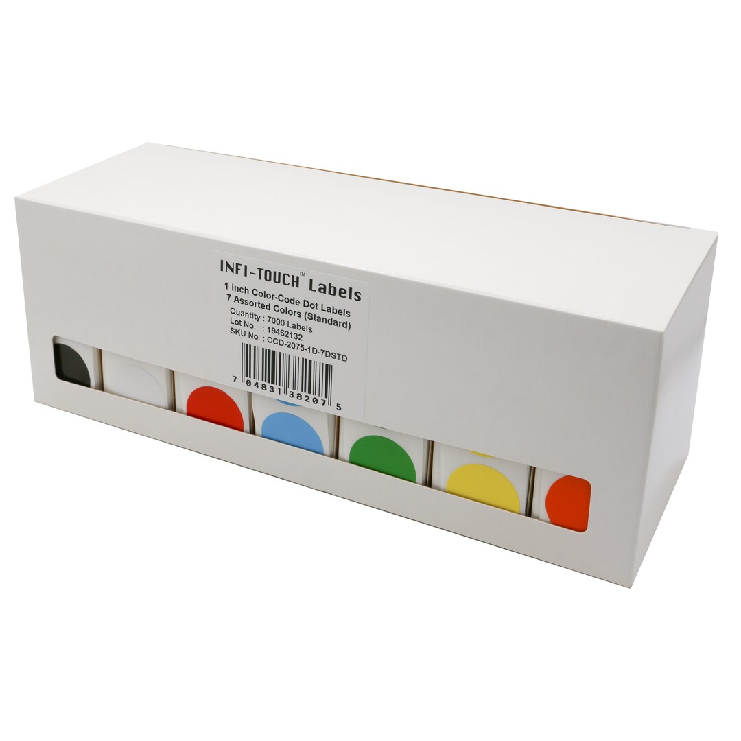 Infi-touch Color-code Dot Label Kit - 7 Assorted Colors With Included ...