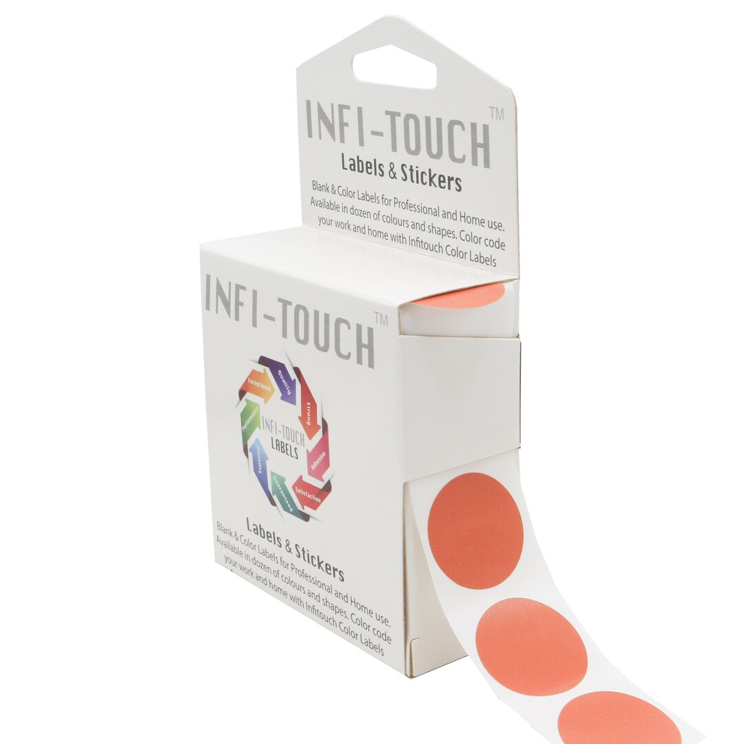 Infi-touch Labels 1 Inch Round Permanent Color-code Dot Stickers, 1000 ...