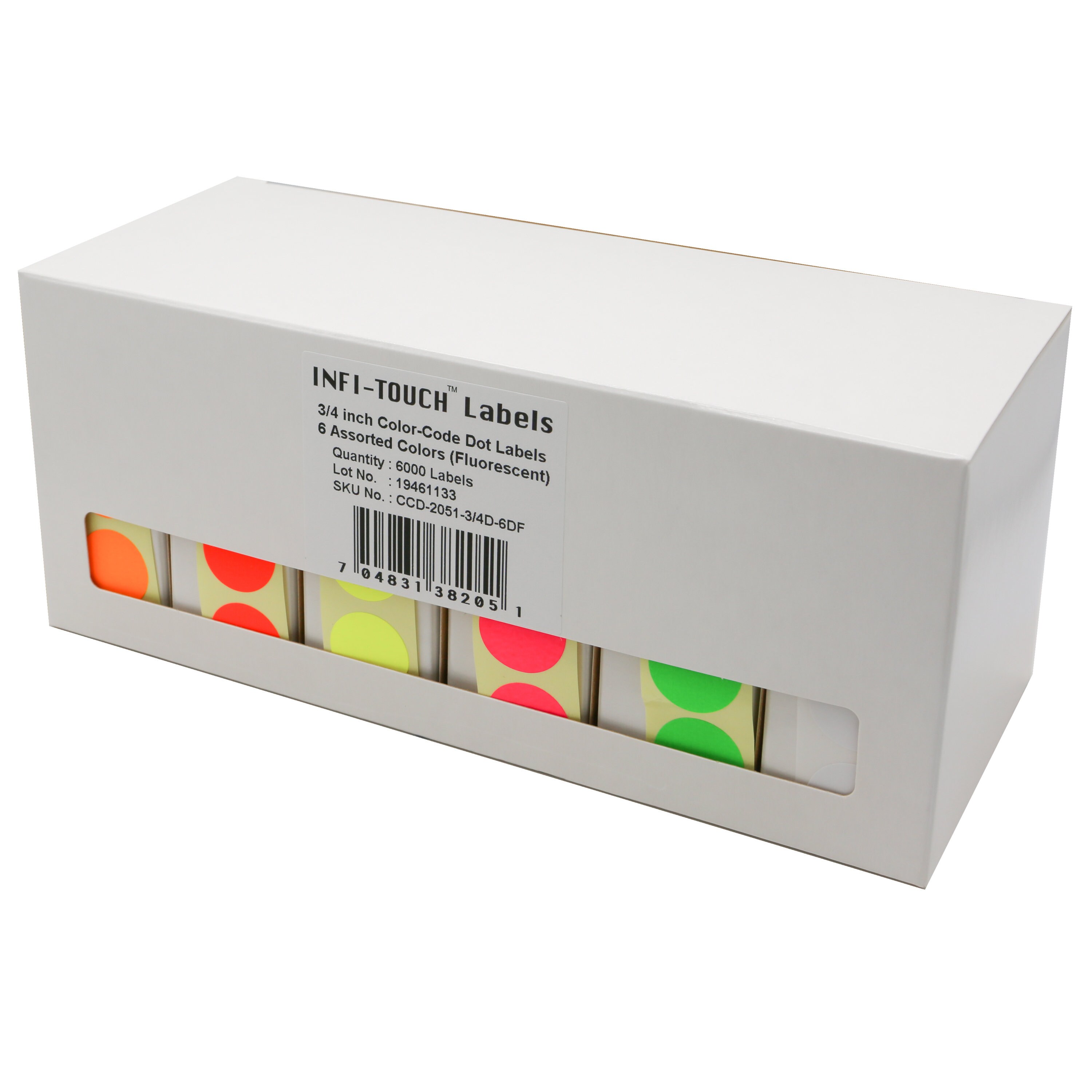 Infi-touch Color Coded Dot Label Sets, 5 Assorted Colors - 6000 Labels ...