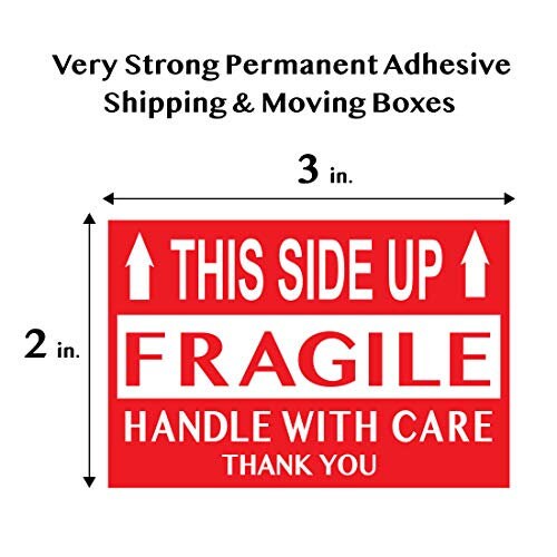 Fragile this SIDE Up Handle With Care thank You Bright Red Warning ...